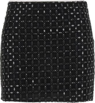 Rotate Rotate Birger Christensen, Femme, Jupes, Noir, Taille: 40 FR Beaded Mini Skirt