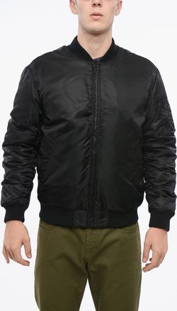 Moschino COUTURE! Nylon Solid-Color Bomber SAME OLD CHIC with Contrasting Embroidery Moschino