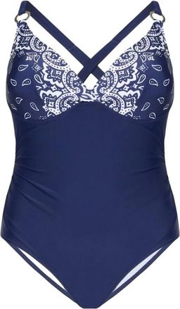Fiorella Rubino Femme, Maillots de bain, Bleu, Taille: 44 FR Maillot de bain une pi&egrave;ce imprim&eacute; bandana
