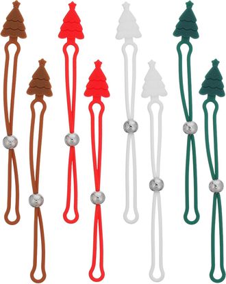OSALADI Baluue 8 St&uuml;ck Verstellbare rutschfeste Silikon Ornamenthaken f&uuml;r Weihnachtsbaum Wiederverwendbare Kabelbinder f&uuml;r Weihnachtsdeko Schonend Vielseitig 