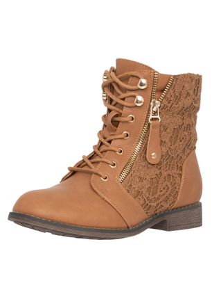 Elara Damen Stiefeletten Worker Boots Spitze Chunkyrayan B9812-KB Camel-42