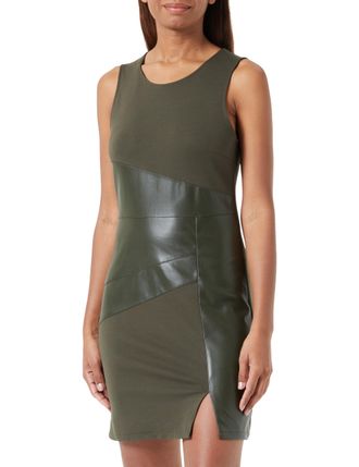 Only Damen Onlmarianne Faux Leather Mix Dress OTW, Rosin, L