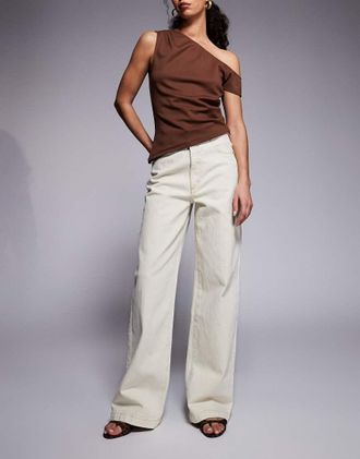 Abrand Jeans aus Denim in Ecru mit weitem Bein-Neutral