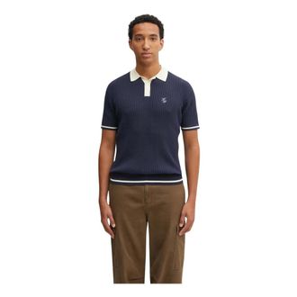 Filling Pieces Feinstrick-Polo - - Tops - Herren - Blau - XL
