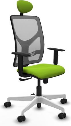 Piqueras y Crespo B&uuml;rostuhl 8H mit 1D-Armlehnen, h&ouml;henverstellbare Lendenwirbelst&uuml;tze und festes Kopfteil, ausgestattet mit 3 Positionen und Schneidschaum, Grau/Pistazi