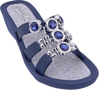 Linea Scarpa Korfu Badeschuhe Wellness Pool mit Absatz Pantoletten und Freizeitschuhe Damen: Gr&ouml;&szlig;e: 39 | Farbe: Navy