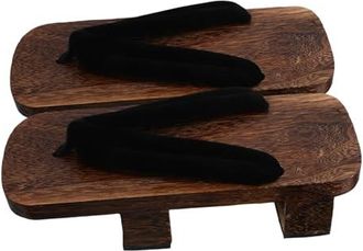 Frcolor Sabots Bois Traditionnels pour Hommes et Femmes Sandales à Deux Dents Ergonomiques Confort pour Intérieur et Extérieur Chaussures Cosplay et Événement