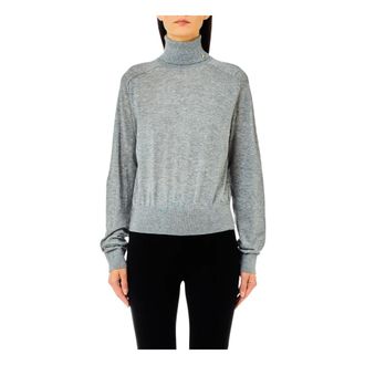 Liu Jo Femme, Pulls, Gris, Taille: 36 FR Pull à Col Fermé Style Dolcevita
