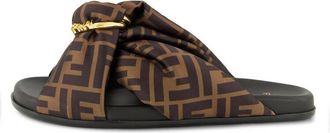 Fendi Damen Pantolette aus Satin und Leder