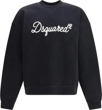 Dsquared2 Baumwoll-Sweatshirt mit Rundhalsausschnitt und geripptem Saum - - Sweatshirts & Hoodies - Herren - Schwarzk - 2XL