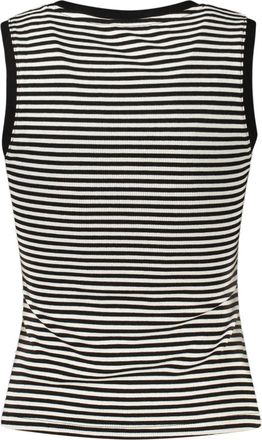 Tommy Hilfiger Striped Logo-Embroidered Tank Top - Black