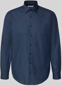 Christian Berg Regular Fit Business-Hemd aus Baumwolle mit Kentkragen