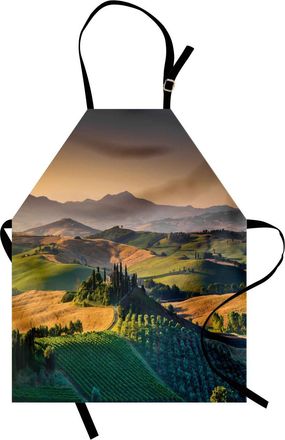 Abakuhaus Landschaft Kochschürze, Toskana Berge und Täler, Höhenverstellbar Klare Farben ohne verblassen, Aprikose Khaki