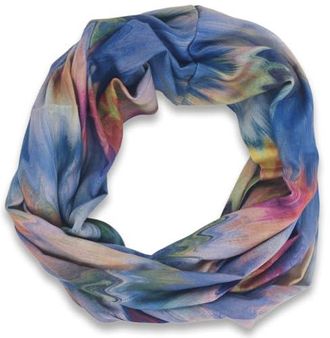 styleBREAKER &Eacute;charpe tubulaire pour femme avec motif de vagues aquarelle zigzag | &Eacute;charpe boucle douce en viscose | Ch&acirc;le rond l&eacute;ger tour de cou mati&egrave;re douce 90x4