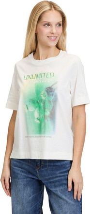 Cartoon Kurzarmshirt Damen Printshirt mit Rundhalsausschnitt (1-tlg) Hotfix