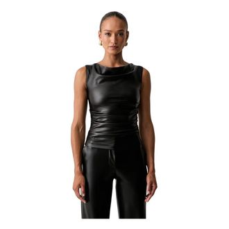 Patrizia Pepe Femme, Tops, Noir, Taille: 42 FR Top drap&eacute;