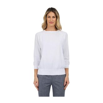 Alpha Studio Rundhals-Top - - Knitwear - Damen - Wei&szlig; - S