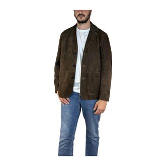 Amaranto Amar&aacute;nto, Homme, Vestes, Brun, Taille: L Veste en cuir su&eacute;d&eacute;