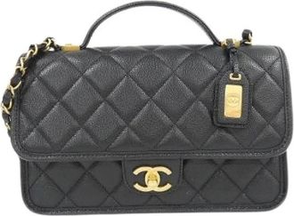 Chanel Sac bandouli&egrave;re Chanel doccasion en cuir caviar - Femme - Pre-owned - Noir - Taille: ONE Size