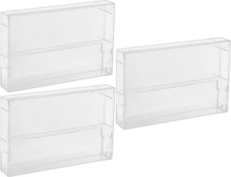 Hemobllo SHINEOFI 3 St&uuml;ck Pack Transparente Kassettenboxen aus Polystyrol Kassetten Organizer mit Sicherem Sitz Robuste Aufbewahrungsbox f&uuml;r Audiokassetten Sch