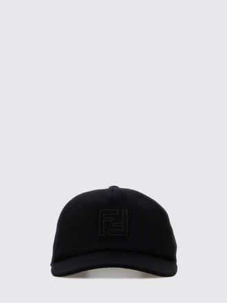 Fendi Casquette de baseball en laine et cachemire avec monogramme FF et fermeture velcro