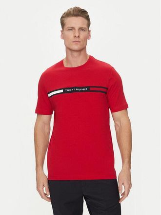 Tommy Hilfiger T-Shirt Chest Insert MW0MW36498 Rot Regular Fit