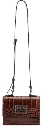 Iceberg Femme, Sacs, Brun, Taille: ONE Size Sac à main en cuir effet crocodile avec poignée supérieure