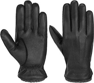 Stetson Gants en Cuir Deer Cashmere Homme - pour avec doublure automne-hiver - 8 1/2 HS noir
