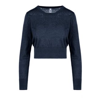 Bomboogie Femme, Pulls, Bleu, Taille: 36 FR Pull &agrave; manches longues en lin et coton