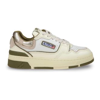 Autry Femme, Chaussures, Multicolore, Taille: 37 EU Baskets en cuir vert avec microperforations