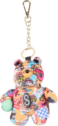Sprayground MAGAZINE COLLAGE BEAR KEYCHAIN