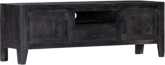 vidaXL TV-Schrank Schwarz 118x30x40 cm Massivholz Mango vidaXL