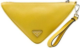 Prada Sac bandouli&egrave;re en cuir Saffiano Pre-owned - Femme - Pre-owned - Jaune - Taille: ONE Size