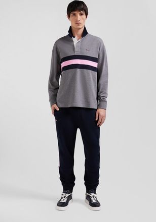 Eden Park Maillot Manches Longues En Coton Gris Brod&eacute; Coupe Relaxed