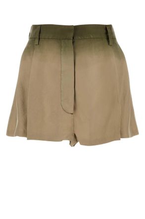 Prada Salbeigr&uuml;ne Seiden-Shorts