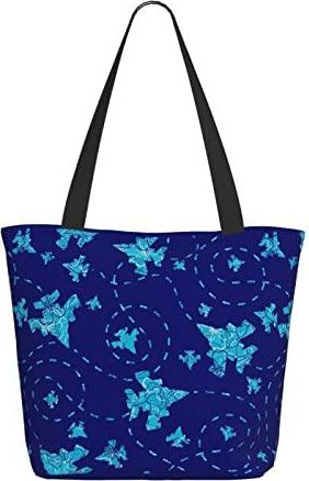 AOOEDM Nay Blue Airplane Ladies Shopping Bag 13x11x7in.Le cadeau parfait pour la Saint-Valentin.Cest de la Saint-Valentin pour maman, fille, &eacute;pouse, etc