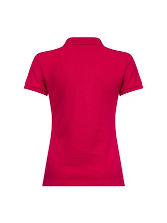 Polo Ralph Lauren Womens Fuchsia Cotton Piquet Slim-Fit Polo Shirt Tops