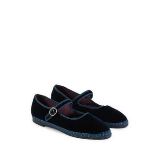 Flabelus Flabelled - Verstellbare Baumwoll -Schleifen -Ballerinas - Blau