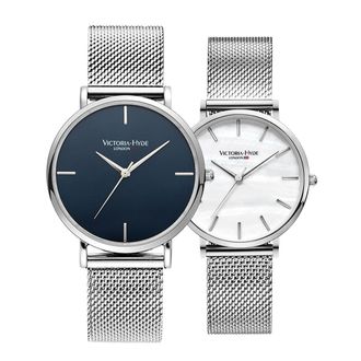 Victoria Hyde London VICTORIA HYDE Paar Uhren Geschenk-Set Silber
