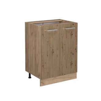 Vicco Meuble Bas de Cuisine R-Line, Ch&ecirc;ne Artisan/Ch&ecirc;ne de Force dor&eacute;, 60 cm sans Plan de Travail
