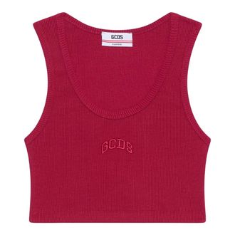 GCDS Gcds - D&eacute;bardeur c&ocirc;tel&eacute; - Femme - Tops - Rouge - Taille: 42 FR