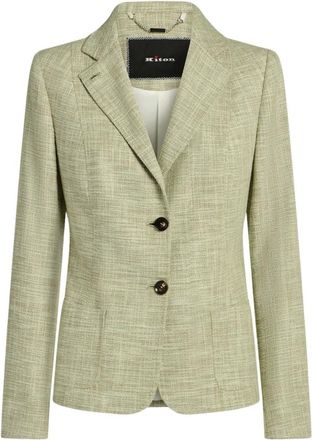 Kiton Femme, Vestes, Vert, Taille: 38 FR Veste Tailleur en Fils Fins