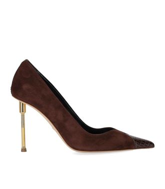 Elisabetta Franchi ESCARPINS EN DAIM MARRON ELISABETTA FRANCHI