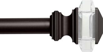 Exclusive Home Curtains Prism Gardinenstange und Endst&uuml;ck-Set, Eisen Acryl-Kunststoff, Matte Bronze, 36 to 72