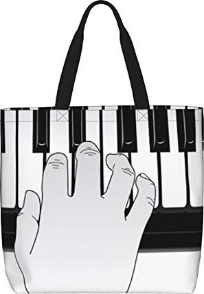 Generic Sac De Courses Motif De Piano &Agrave; Notes De Musique Sac Cabas Personnaliser Pliable Sacs &Agrave; Main, Pour Burea, Voyage, Tous Les Jours, &Eacute;cole