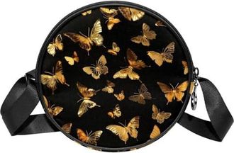 Generic Sac &agrave; bandouli&egrave;re rond pour femme, petit sac &agrave; bandouli&egrave;re color&eacute; avec fermeture &eacute;clair, bretelles r&eacute;glables, sac &agrave; main rond d&eacute;contract&eacute; pour femmes 