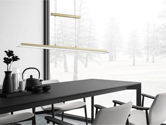 Fischer & Honsel Led Pendelleuchte tenso Messing dimmbar & höhenverstellbar, Breite 100cm