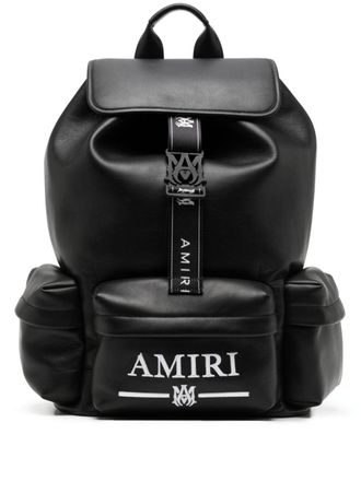 Amiri Rucksack mit Logo-Schild - Schwarz