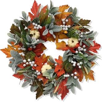 Generic Herbst Dekoration, K&uuml;nstlich t&uuml;rkranz Herbst, Herbst deko, Herbstkranz Modern Innen und Au&szlig;en, Deko K&uuml;rbis Ahornblatt Beere, Herbstgirlande f&uuml;r Haust&uuml;