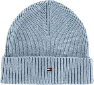 Tommy Hilfiger TH Flag Pima Cotton Beanie Farbe City Gelb, Einheitsgr&ouml;&szlig;e ZE1 - City Gelb Einheitsgr&ouml;&szlig;e, blau, One size